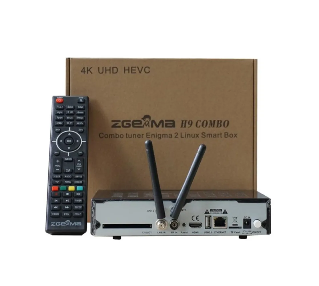 Zgemma h9 combo com ci + DVB S2X + DVB T2/c duplo wifi enigma2 linux 4k ultra hd 2160p combo ...