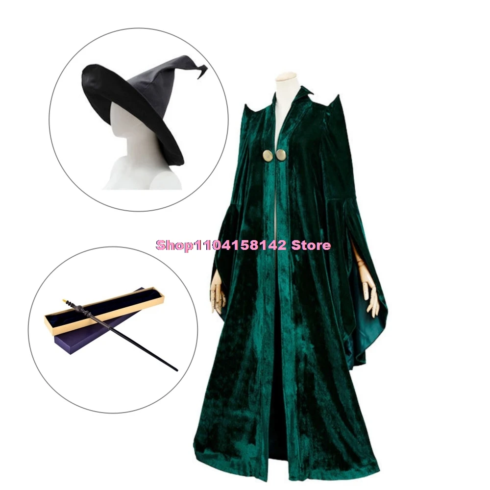 Professor-Minerva-Pro-McGonagall-Cosplay-Costume-Witches-Dress-Green ...