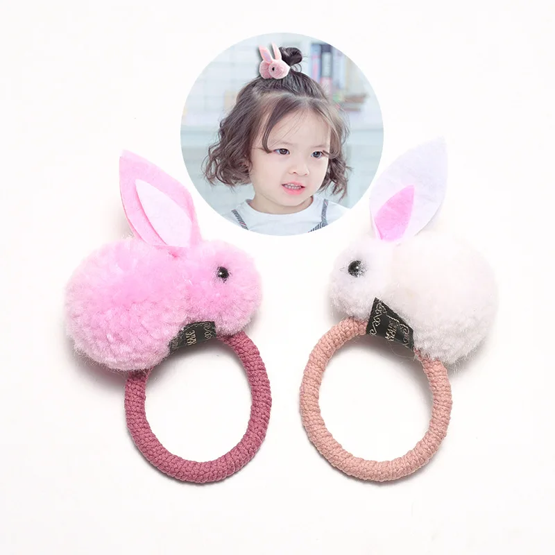2023 Korean Children's Hair Cord Cute Rabbit Loop Hairpin Adult Cute ...
