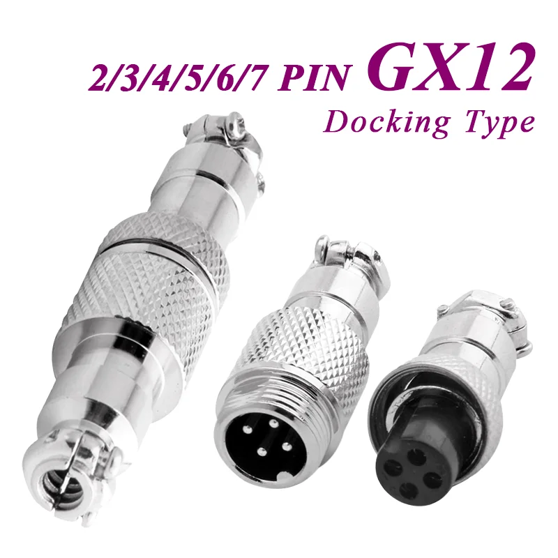 5pcs Aviation Plug GX12 Connector Butt Soldering Socket 2/3/4/5/6/7Pin ...