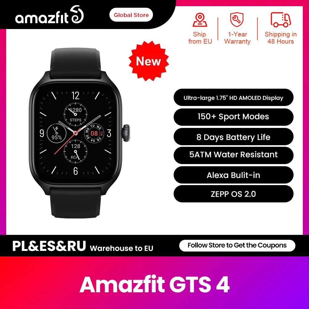 Amazfit reloj inteligente GTS 4, dispositivo con Alexa, modos ...
