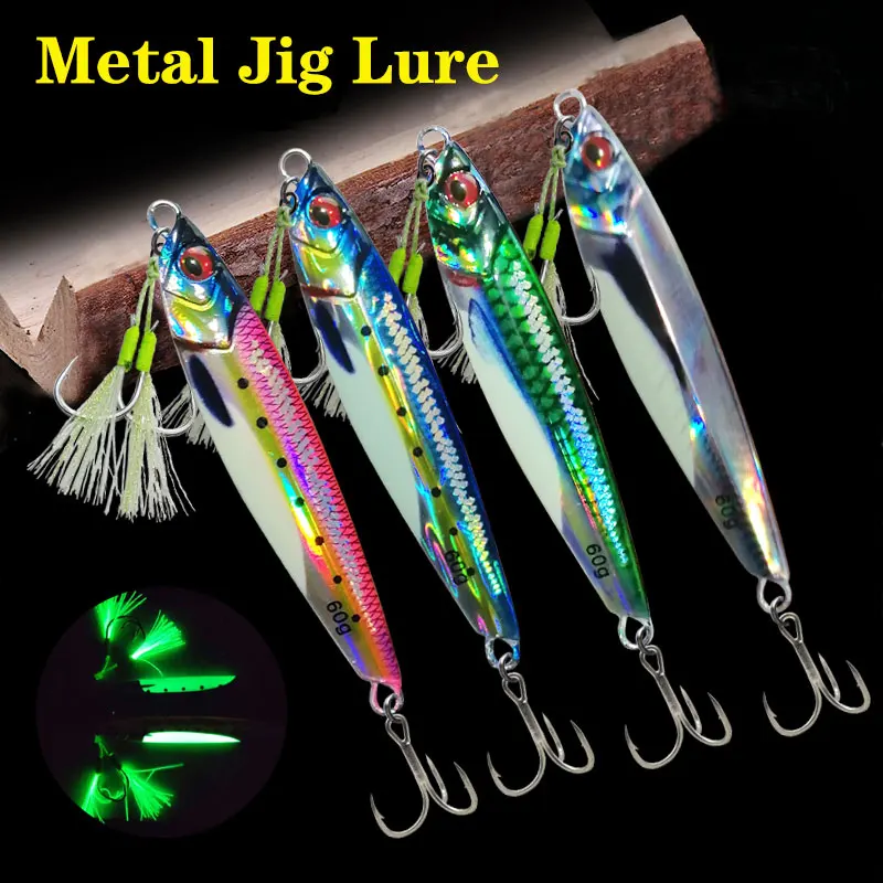 AS-Slow-JIg-Lure-Fishing-UV-Glow-Jig-3D-Print-Falling-Angler-60g80g ...