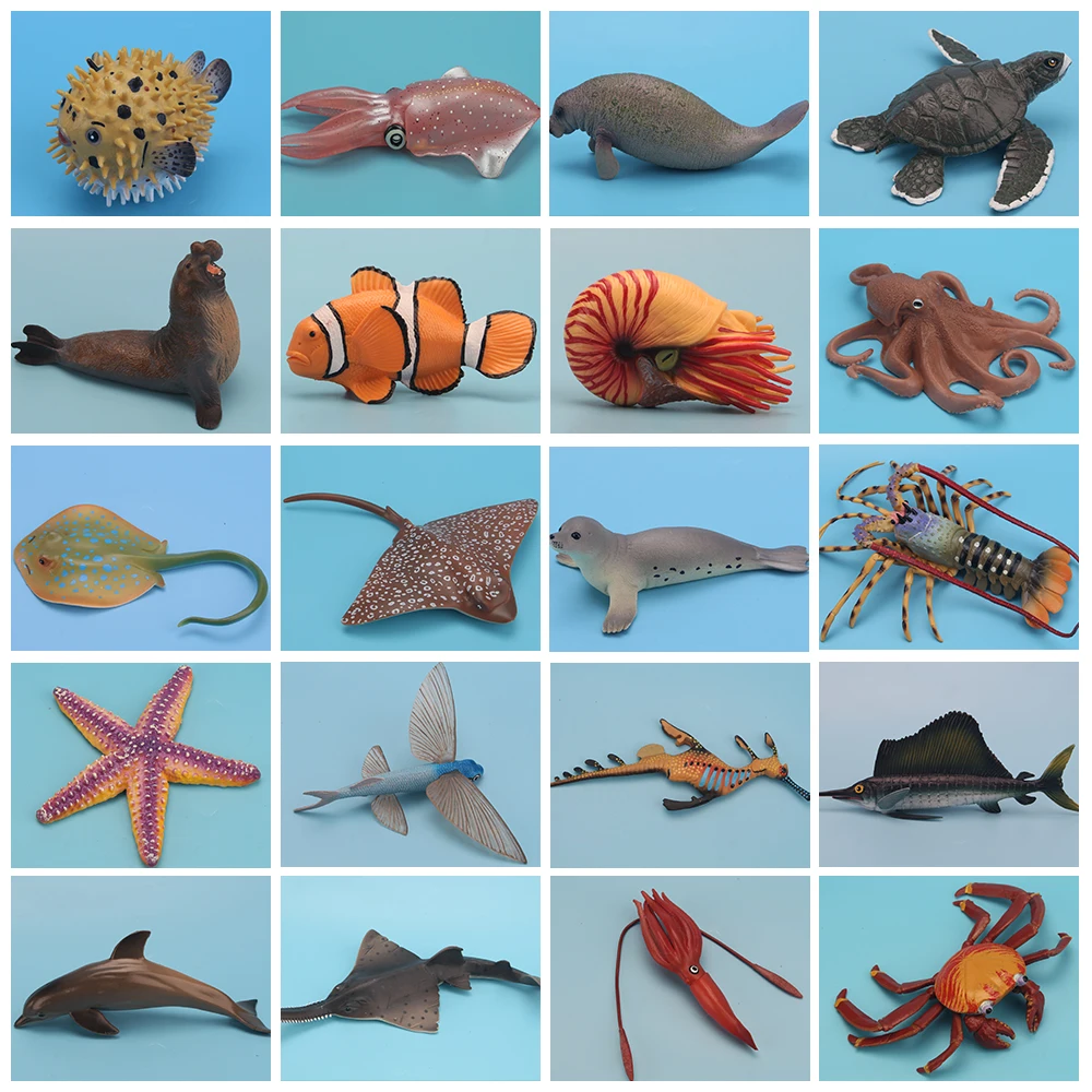 Sea-Life-Animals-Model-Penguin-Hippocampus-Squid-Shark-Whare-Megalodon ...