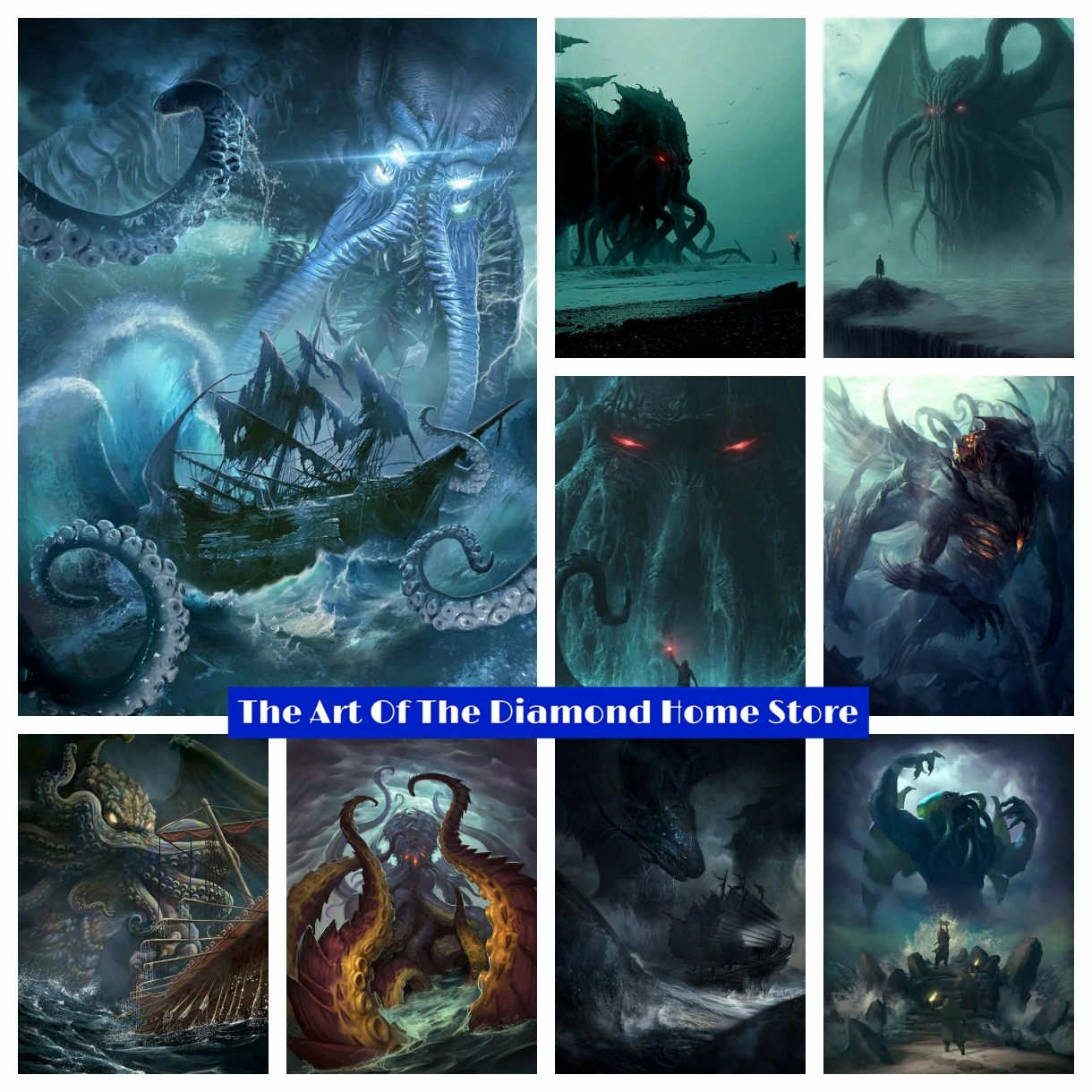 Cthulhu-Scary-Sea-Monster-Adventure-DIY-5D-AB-Drill-Diamond-Painting ...