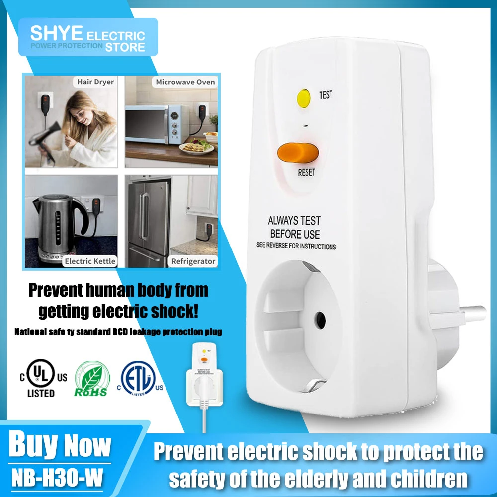 Eu Leakage Protection Fi Plug Rcd Portable Circuit Breaker 16a Power ...