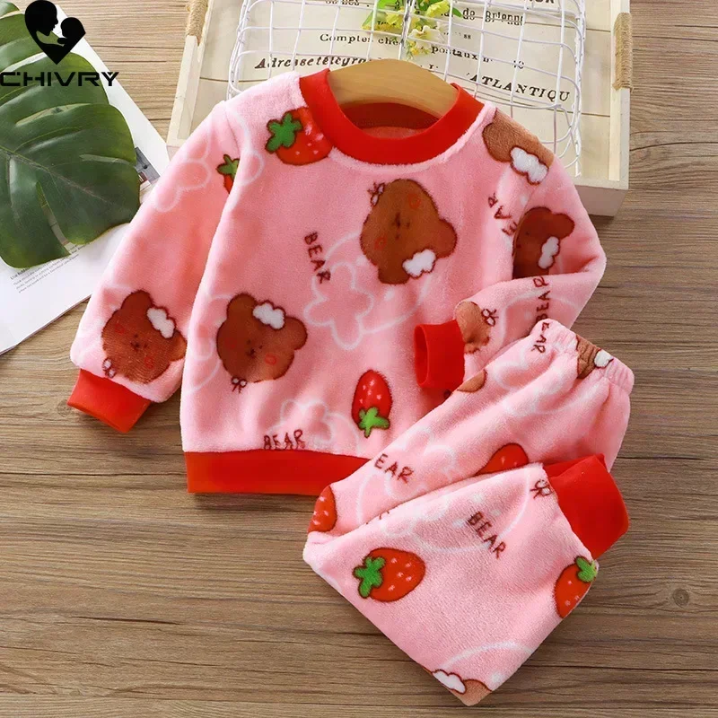 New-Autumn-Winter-Kids-Thicken-Warm-Flannel-Pajamas-Sets-Baby-Boys ...