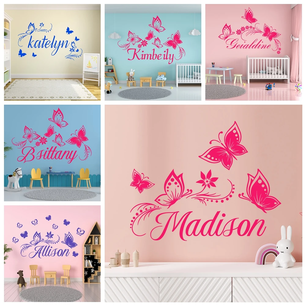 Butterfly-Personalized-Custom-Name-Wall-Sticker-Home-Decoration ...