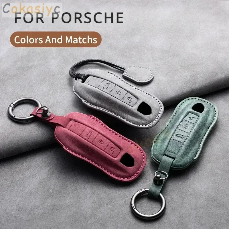 Leather Car Remote Key Case Cover for Porsche 958 Macan 911 Panamera ...