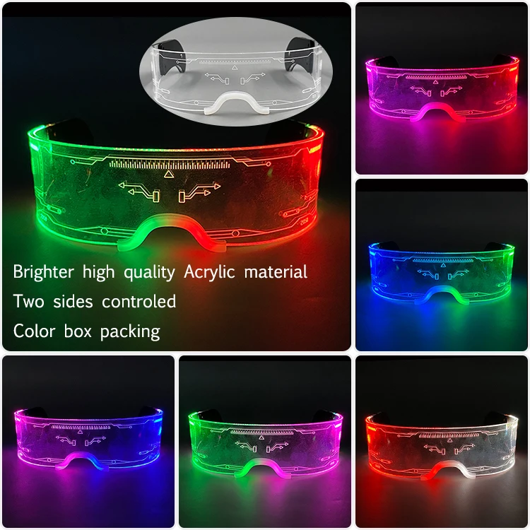 NightShade – LED Glasses (Multi-colour Light Show) - Top or Bottom