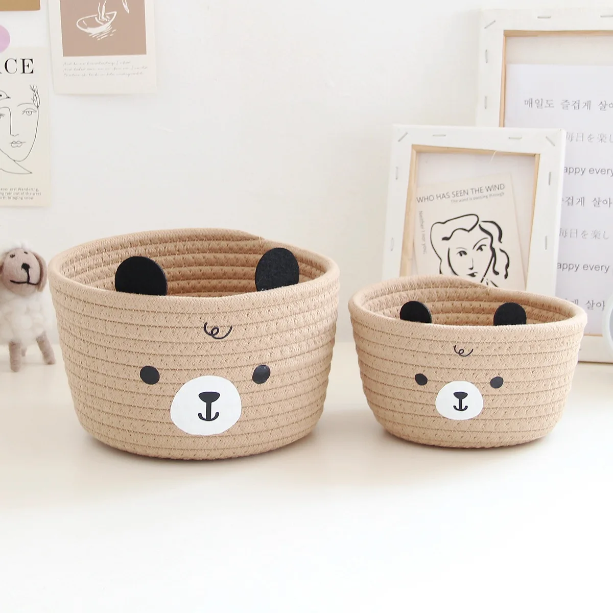 Cute-Storage-Baskets-Rattan-Woven-Bedroom-Household-Decor-Organizer ...