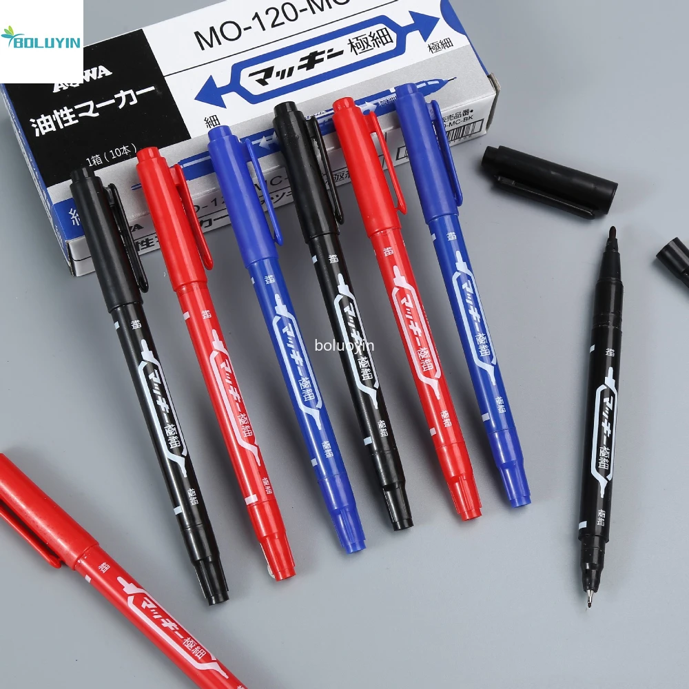 5PCS Permanent Markers Tattoo Pens Fine Point Black Blue Red Large ...