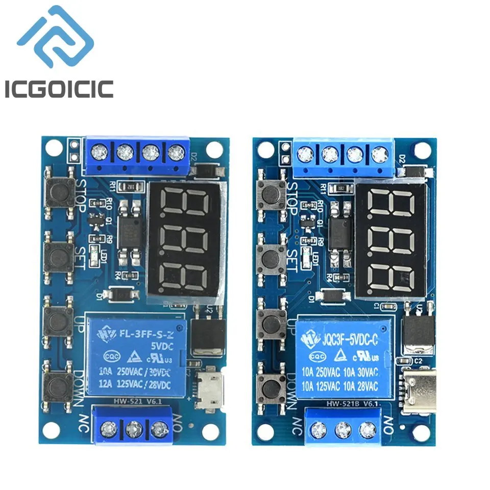 1 Channel 5V Relay 6-30V Relay Module OFF/ON Switch Trigger Time Delay ...