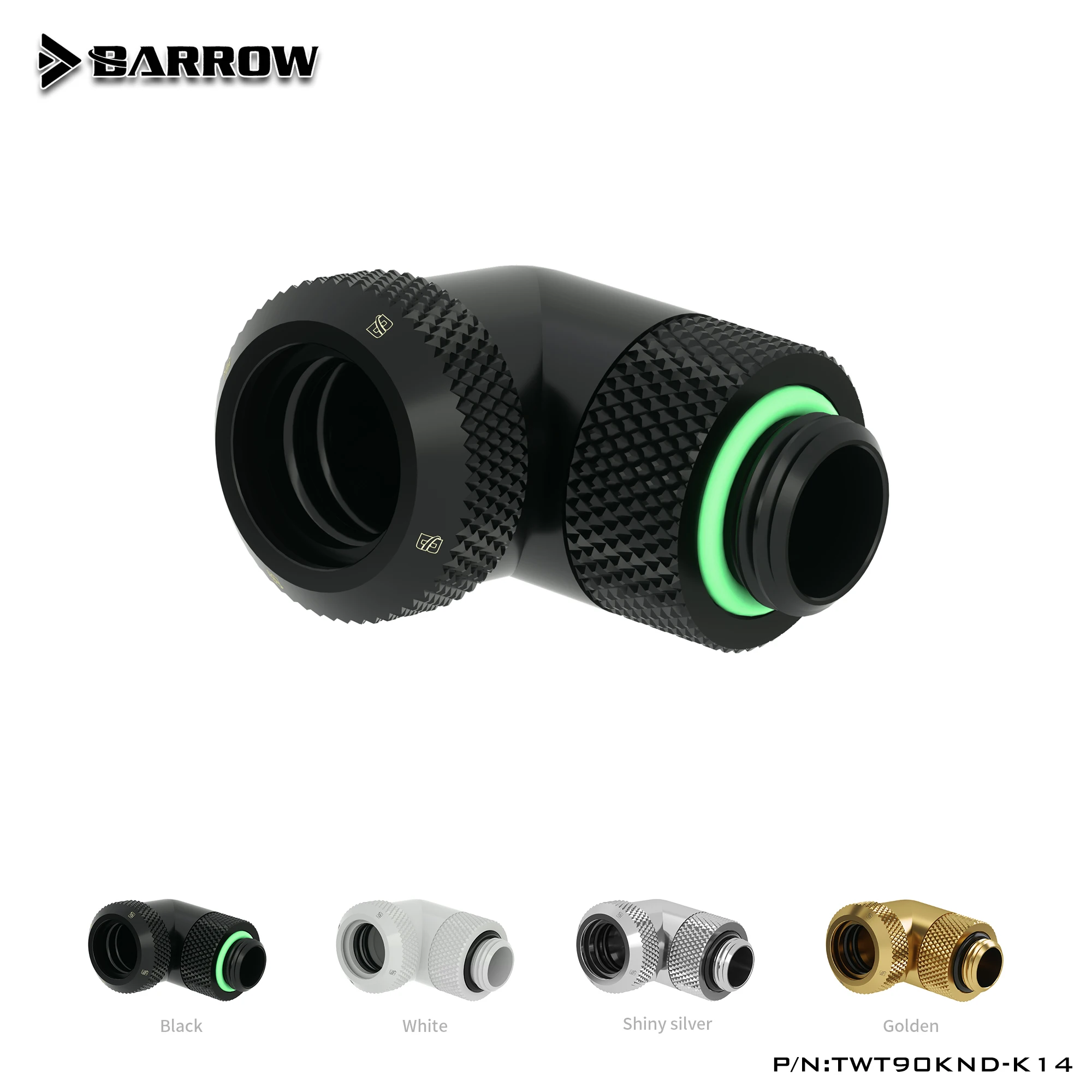 Barrow G1/4" 90 Degree Elbow Rigid Hard Tube Female Fitting Connector ...