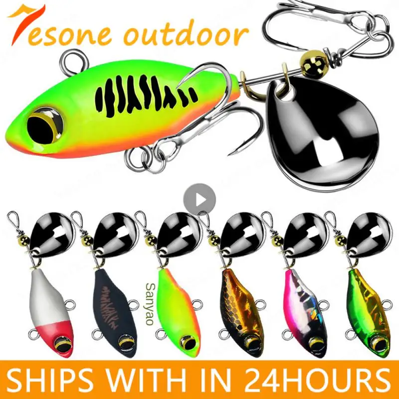 1Pcs Fishing Lures Rotating Metal VIB Vibration Bait Spinner Spoon 7g ...