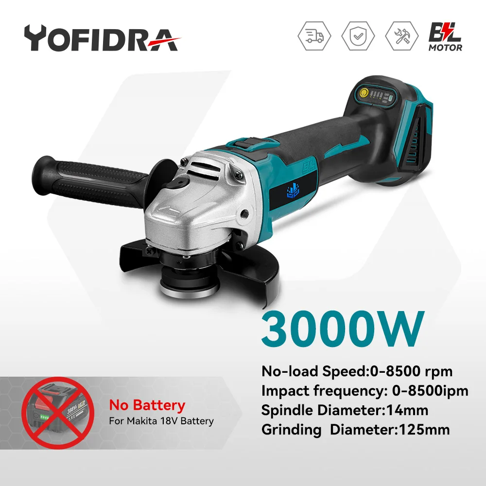 Yofidra-125mm-Brushless-Angle-Grinder-4-Gears-Cordless-Grinding-Machine ...