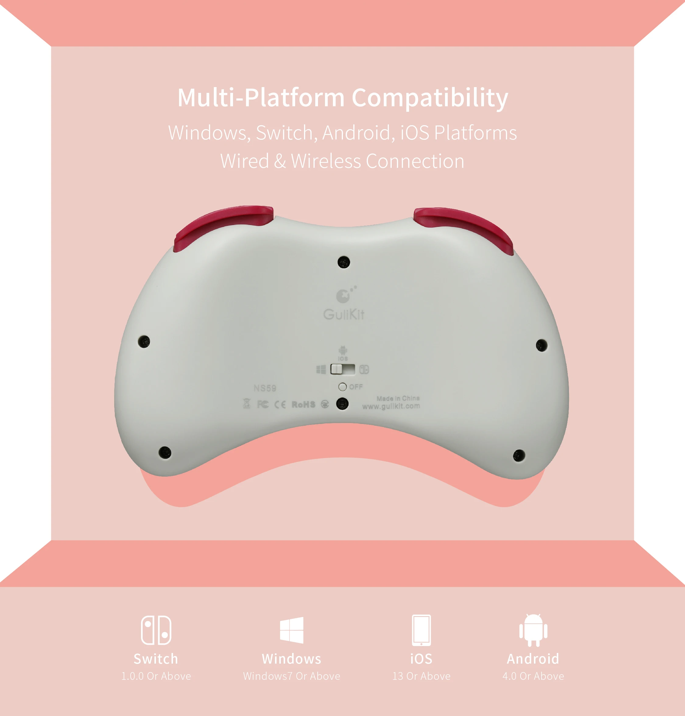 Switch PC Mobile Controller GuliKit Elves 2 Pro Wireless Controller ...