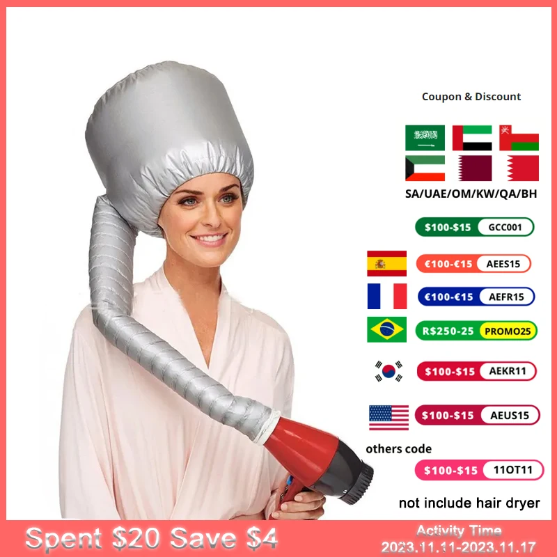 Hair-Dryer-Heating-Bonnet-Cap-Soft-Hair-Styling-Hood-Hairdress-Heater ...