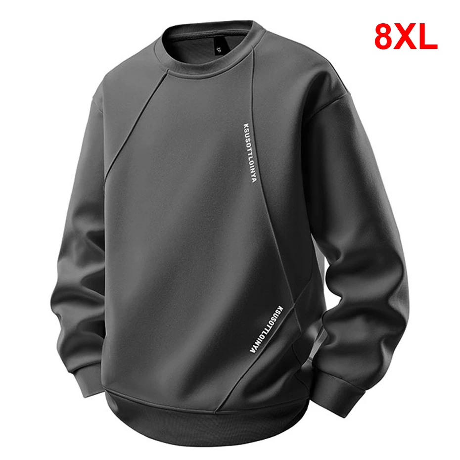 8XL Plus Size Sweatshirts Men Spring Autumn O-neck Sweatshirt Fashion ...