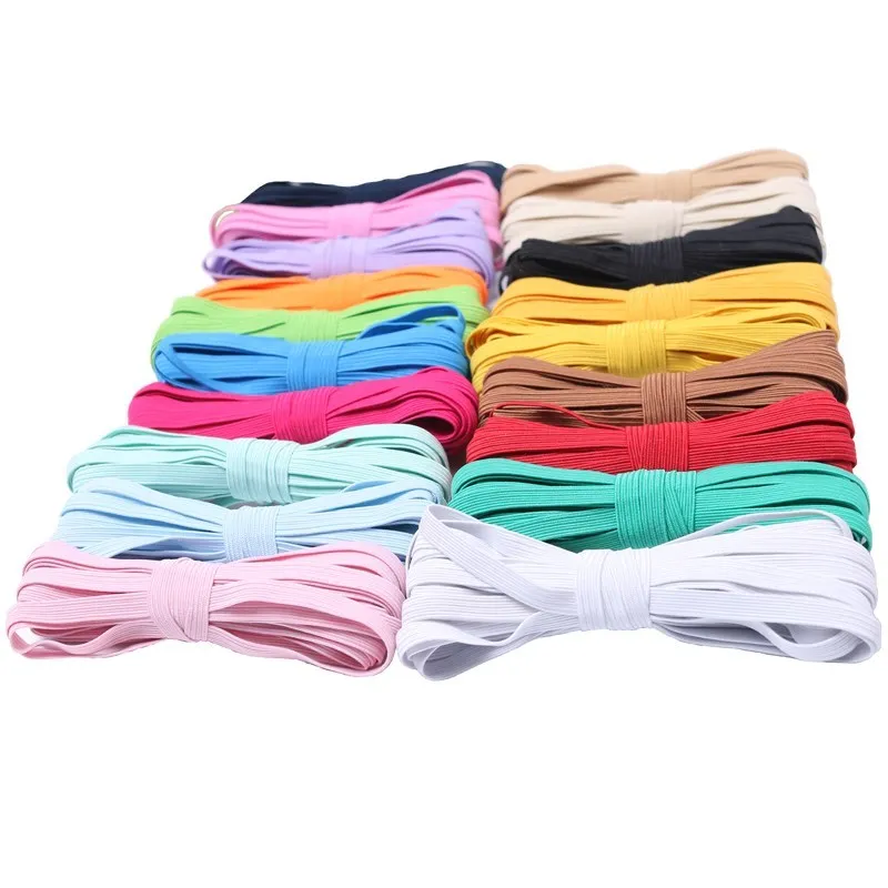 6mm Colorful Flat Elastic Bands High Elastic Rope Rubber Band Spandex ...