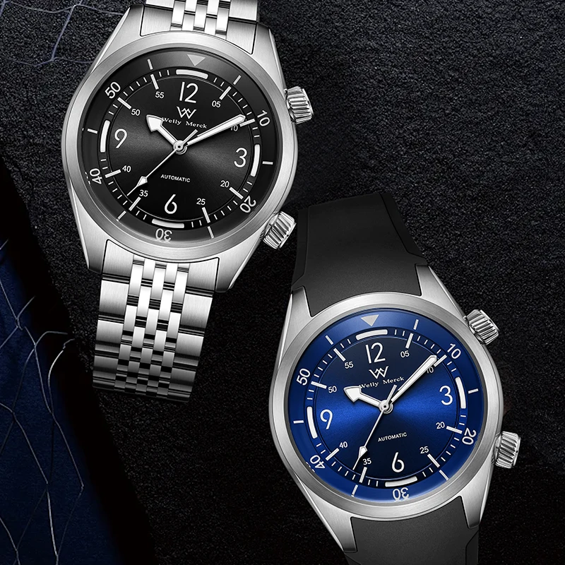 WM Watch Automatic Mechanical Watches Water Resistant Classic Casual ...