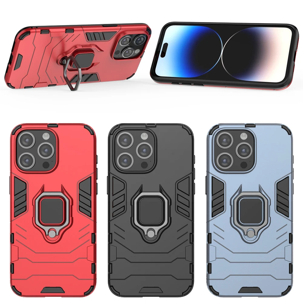 For-iPhone-XS-Max-XR-8-7-6s-Plus-Ring-Holder-Anti-Shock-Plastic-Case ...