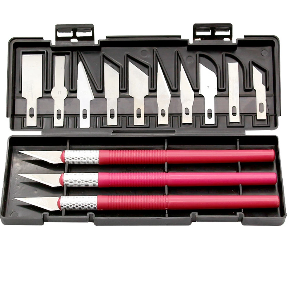 13Pcs-Carving-Cutter-With-Box-Paper-Cutter-Metal-Blade-Wood-Carving ...