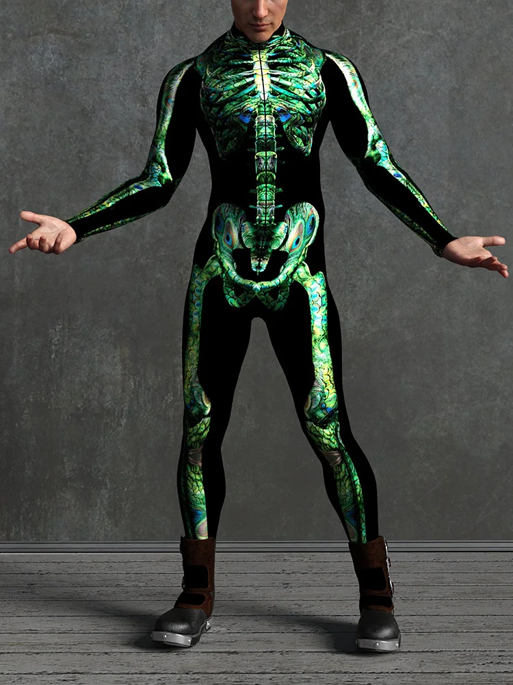 Mono-con-esqueleto-de-calavera-para-hombre-conjunto-de-traje-Zentai-de ...