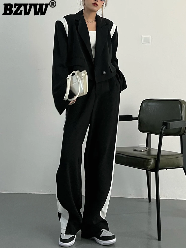 BZVW-Fashion-Designer-Suit-Set-Women-s-Contrast-Color-Design ...