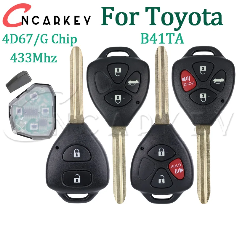 Car Remote Key B41TA For Toyota Fortuner Hilux Innova Corolla Yaris 2/3 ...