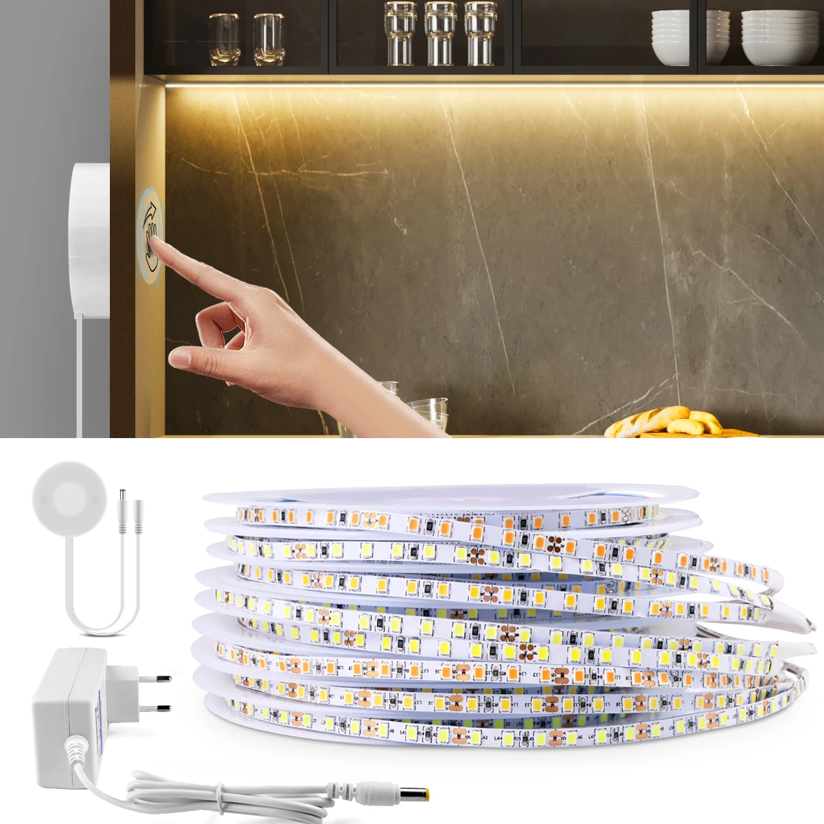 DC-12V-2835-LED-Strip-Hand-Sweep-Motion-Sensor-and-Touch-Dimming-Switch ...