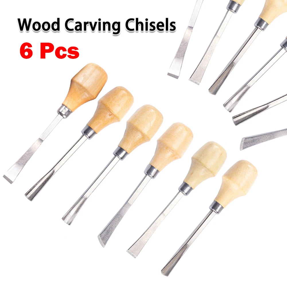 6Pcs-Set-Wood-Carving-Chisels-Slotted-Chisels-Woodworking-tools-Carving ...