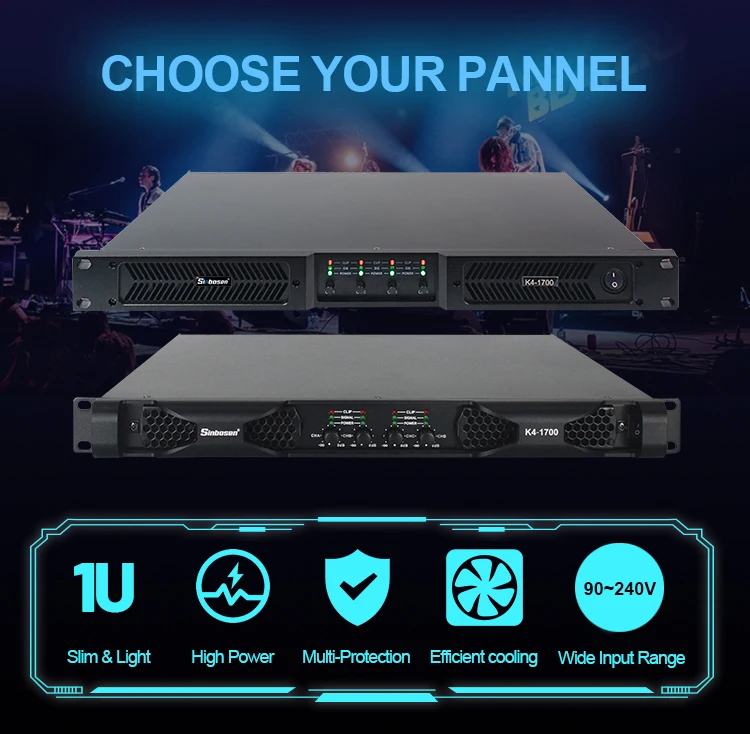 Sinbosen K4-1700 digital Power amplifier 2800 watt 4 channels for Line array speaker