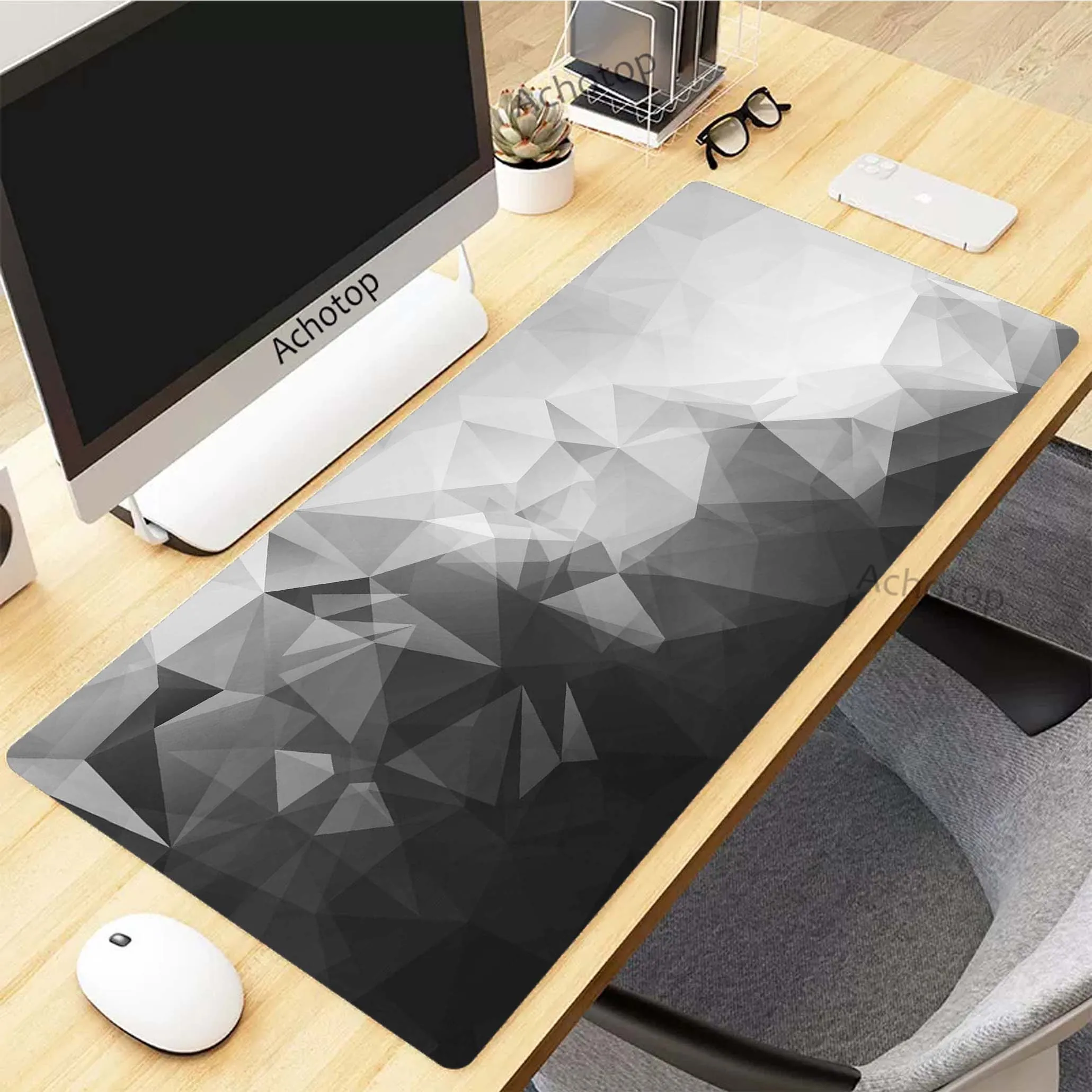 Black-and-White-Mouse-Pad-Locking-Edge-Mousepad-Rubber-Anti-slip ...