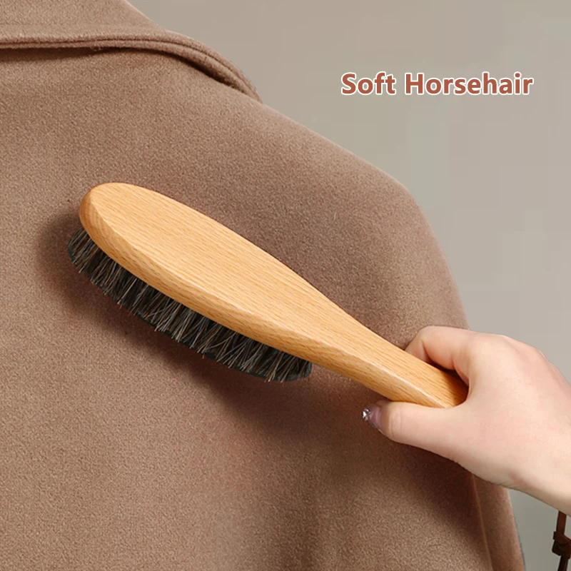 Coat-Cleaning-Brush-Soft-Horse-Hair-Brush-Dense-Thick-Sturdy-Durable ...