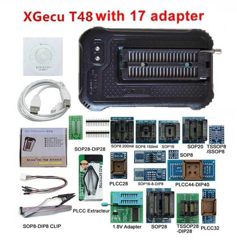 T48 Programmer XGECU [TL866 3G] V12.25 Support 28000+ ICs for SPI/Nor/NAND Flash/EMMC BGA153/162 ...