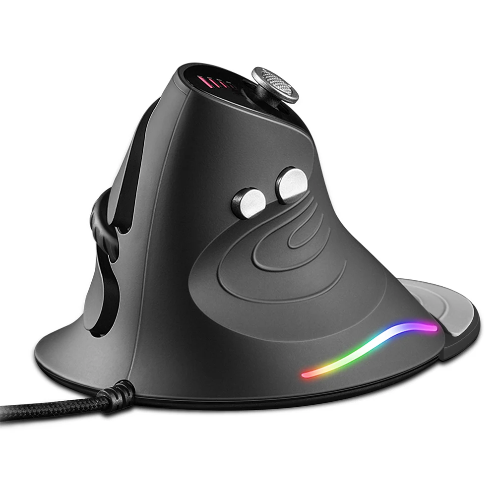 ZELOTES Gaming Mouse Vertical Wired Mouse Optical RGB Light Upright ...