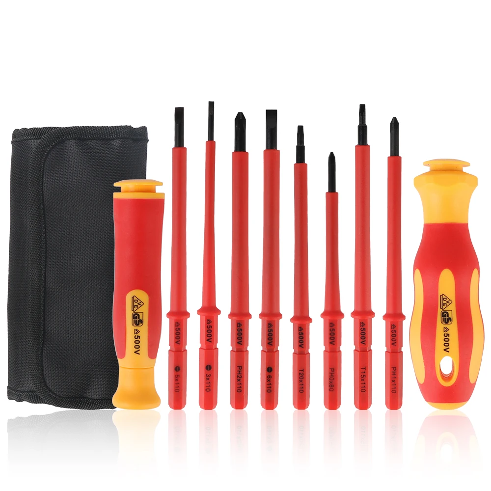 Plum-Blossom-Head-Slotted-Head-10Pcs-Insulated-Screwdriver-Set ...