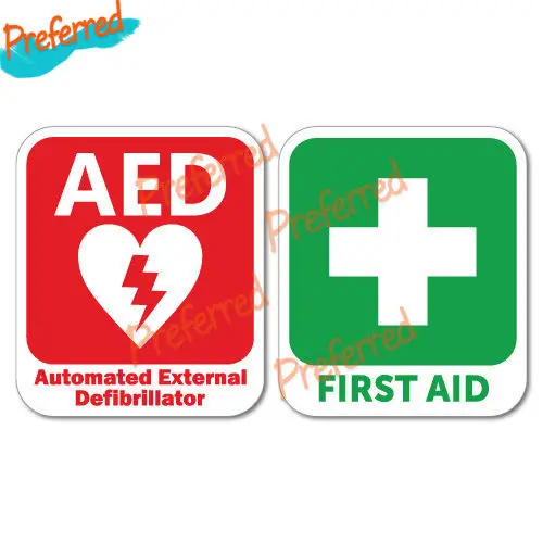 AED-Defibrillator-First-Aid-Sticker-Decal-Safety-Sign-Car-Vinyl-Cover ...