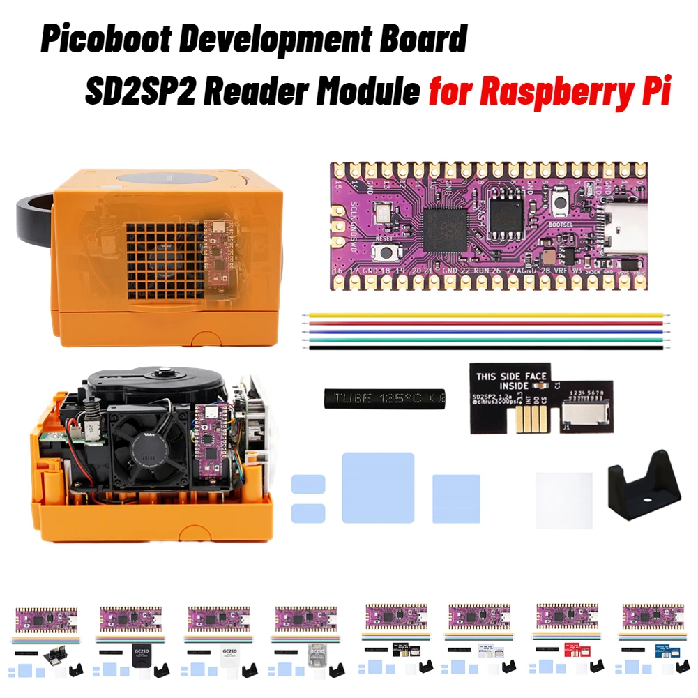 Raspberry-PicoBoot-Board-RP2040-Dual-Core-and-GC2SD-Adapter-SD2SP2-Card ...