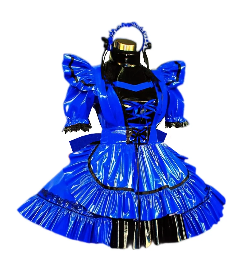 Vestido-g-tico-Sexy-de-PVC-para-ni-a-uniforme-Bloqueable-juego-de-rol ...