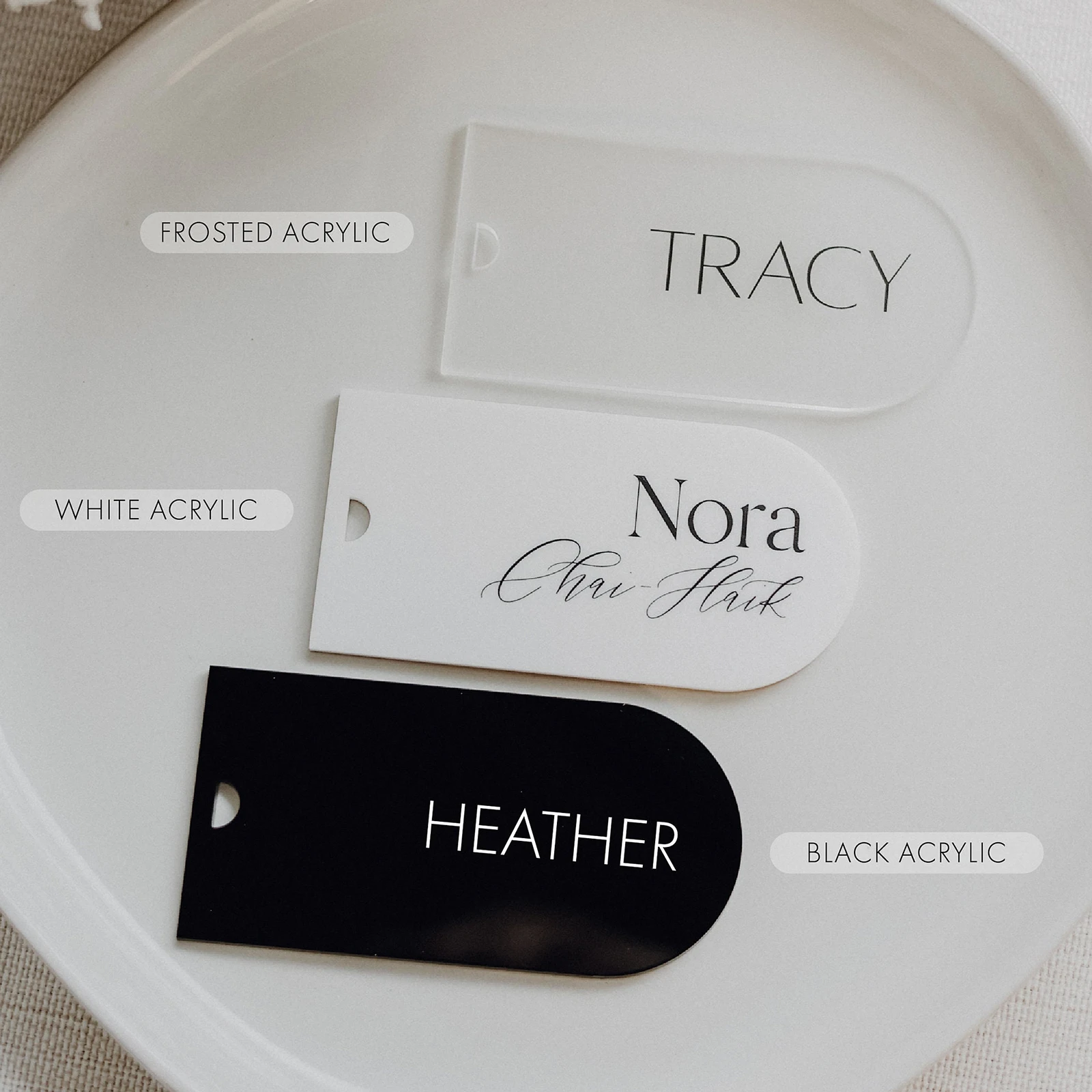 Arch Acrylic Wedding Place Card Luggage Tag Table Number Card Blank ...