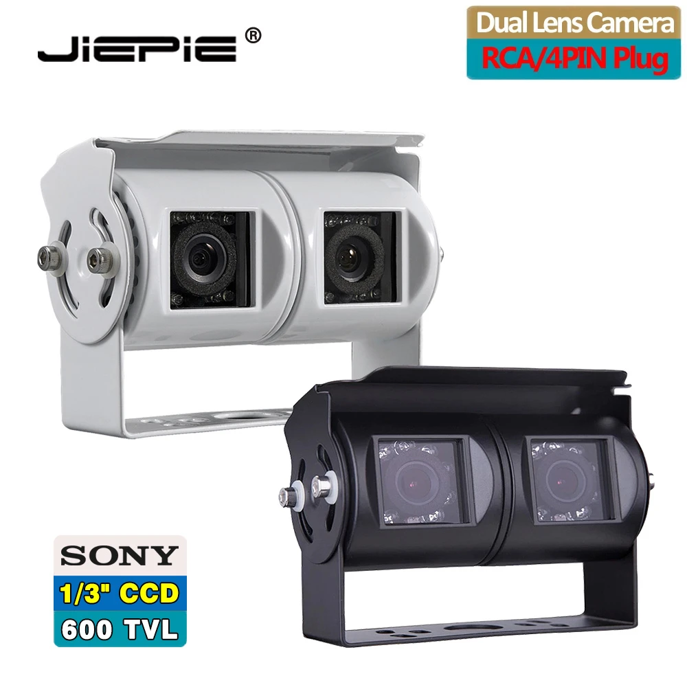 JIEPIE Dual Lens White Reversing Camera RV Backup Camera Twin ...