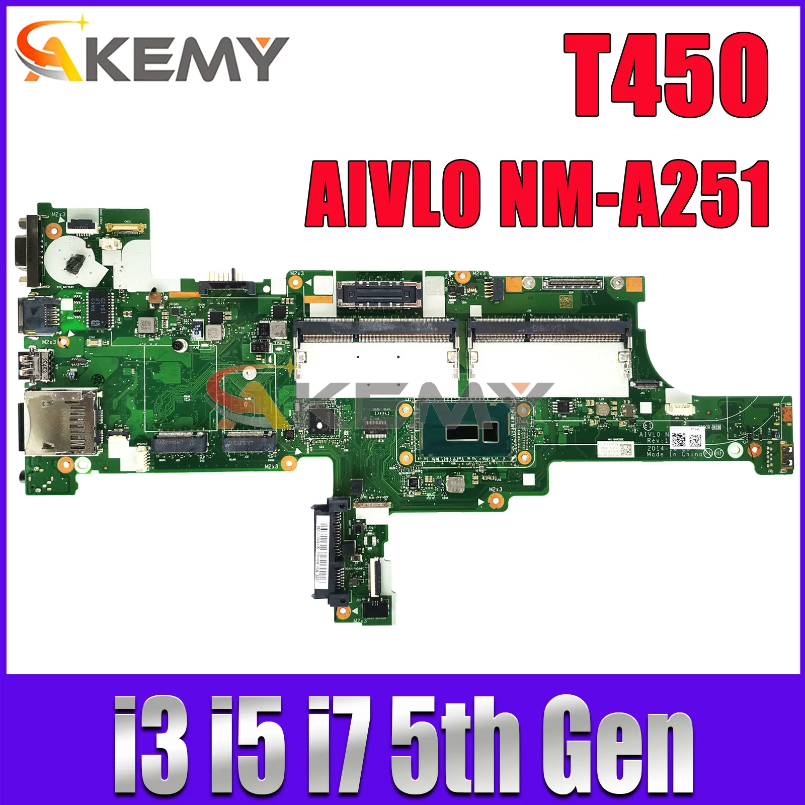 For-LENOVO-Thinkpad-T450-Laptop-Motherboard-NM-A251-With-I3-I5-I7-5th ...