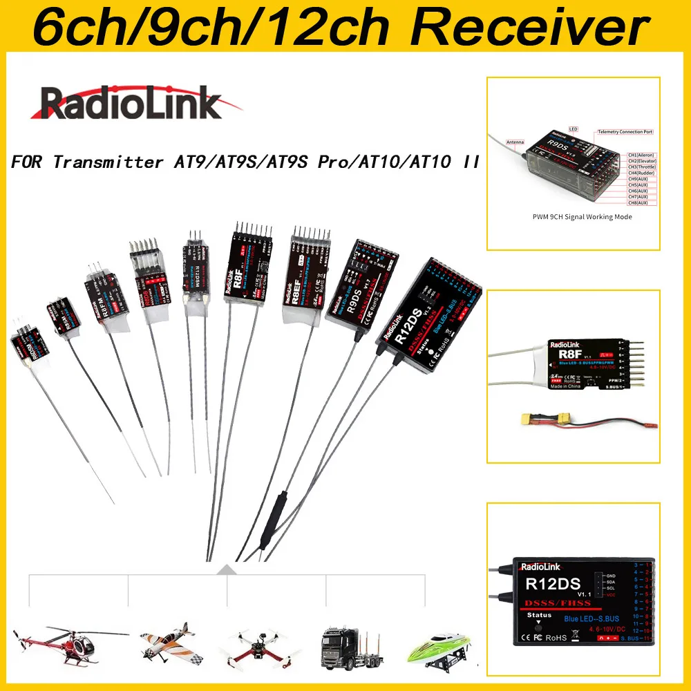 Original-Radiolink-R12DSM-R12DS-R9DS-R6DSM-R6DS-RC-Receiver-2-4GHZ-Work ...
