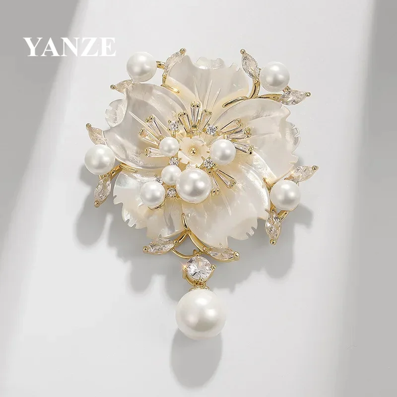 Luxury-High-end-Shell-Flower-Brooches-for-Women-Wedding-Office-Brooch ...
