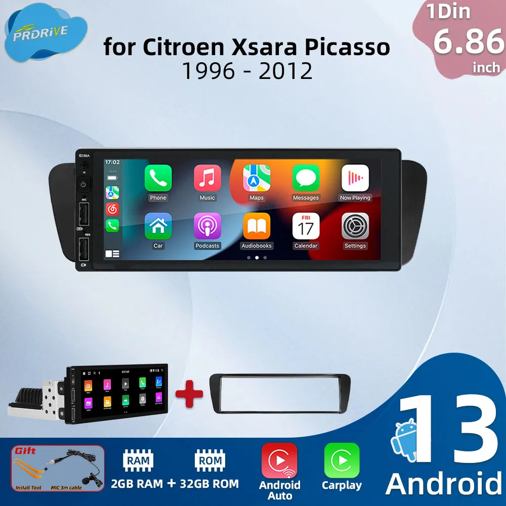 1din 6,86 "Android Multimedia para coche para Citroen Xsara Picasso ...