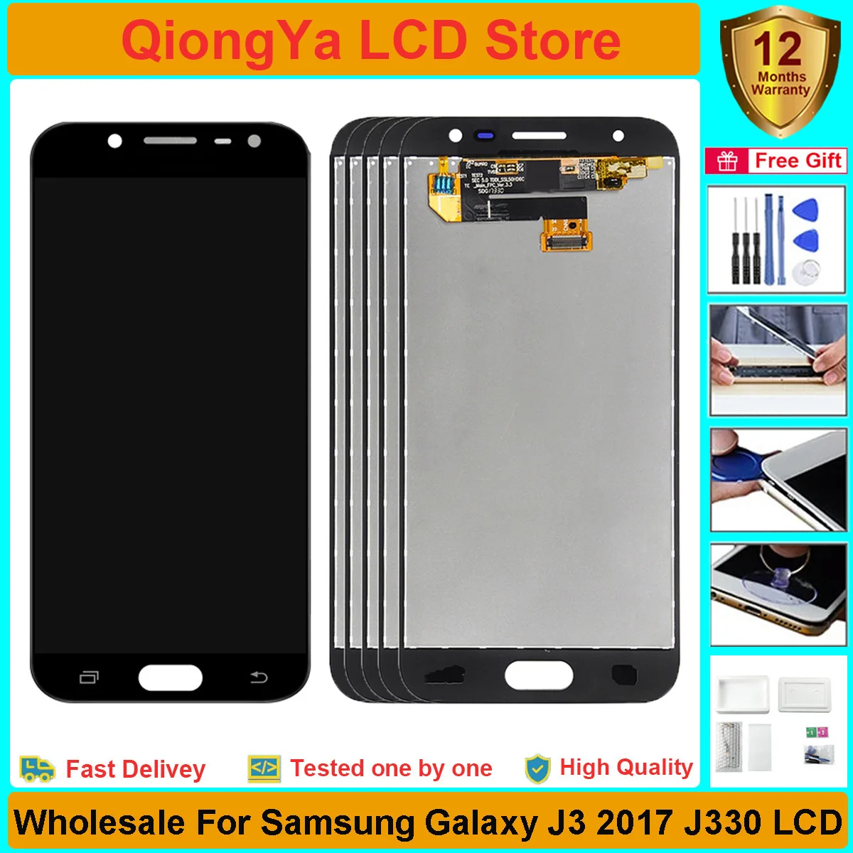 3/5 Pieces Wholesale Display For Samsung Galaxy J3 2017 J330 lcd SM J330F J330G J330FN LCD with ...
