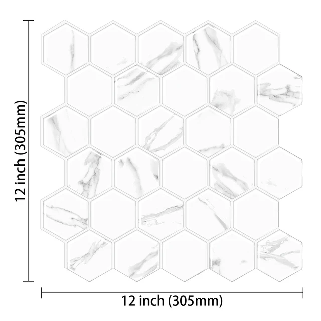 Universal 3d Wall Tile Stickers Peel and Stick Vinyl Wallpaper Kitchen ...