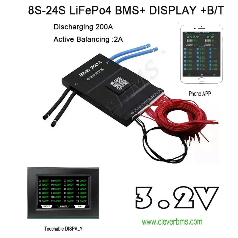 JK BMS Active Balancing 2A 8S 12S 15S 16S 20S 23S 24S LiFePo BMS 3.2V ...