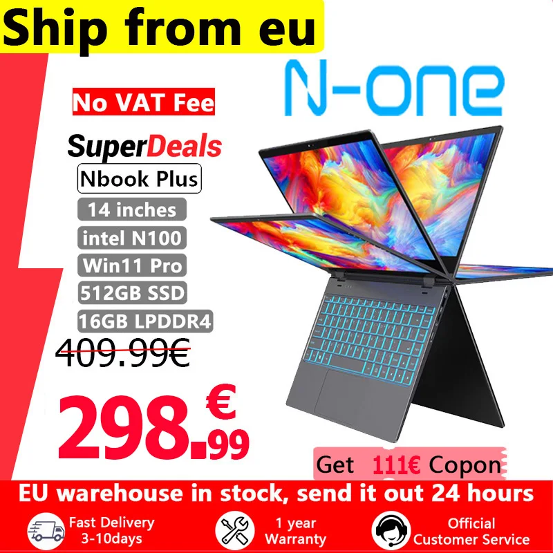 N-ONE-Nbook-Plus-14-1inch-Laptop-Windows-11-Pro-Touch-Screen-Intel-N100 ...